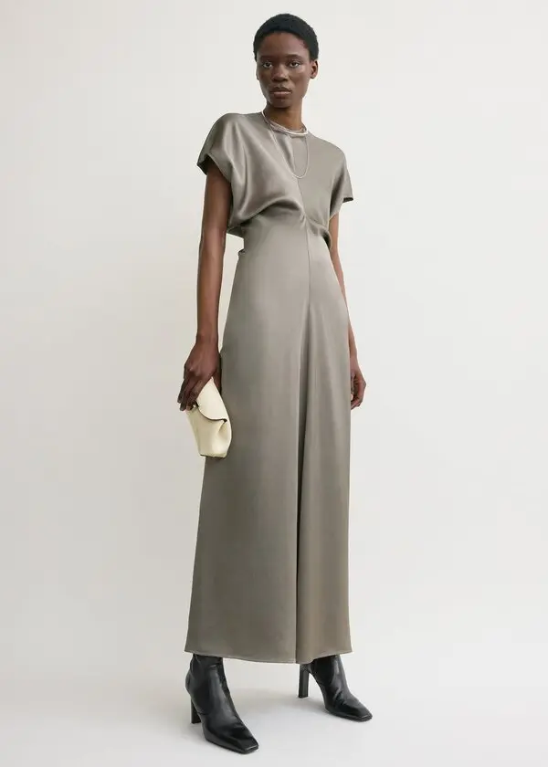 TOTEME Slouch Waist Maxi Dress - Brown