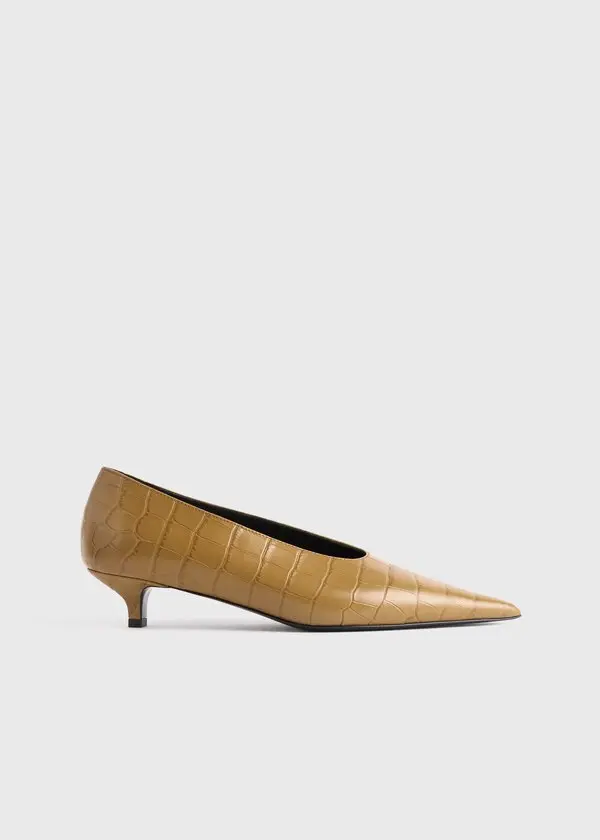 TOTEME Croco-embossed Kitten Pumps