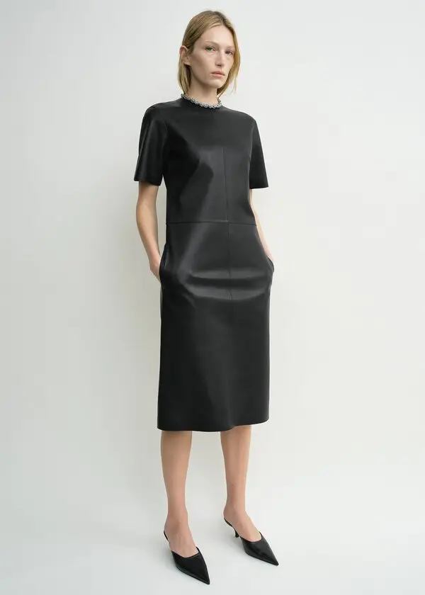 TOTEME Leather T-shirt Dress