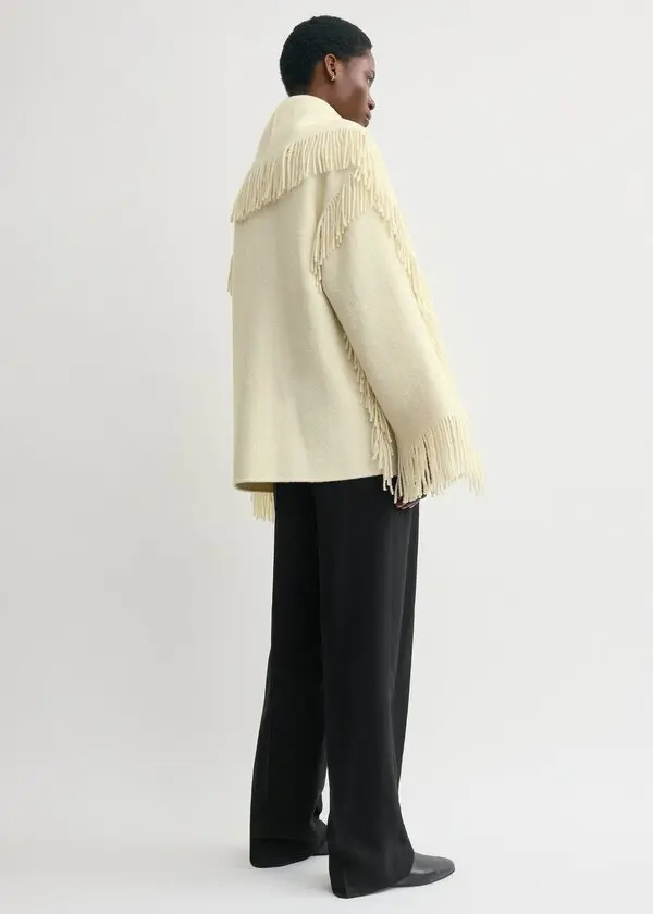 TOTEME Fringed Scarf Jacket - White