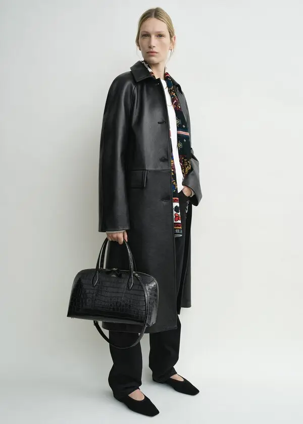 TOTEME Croco-embossed Day Tote - Black