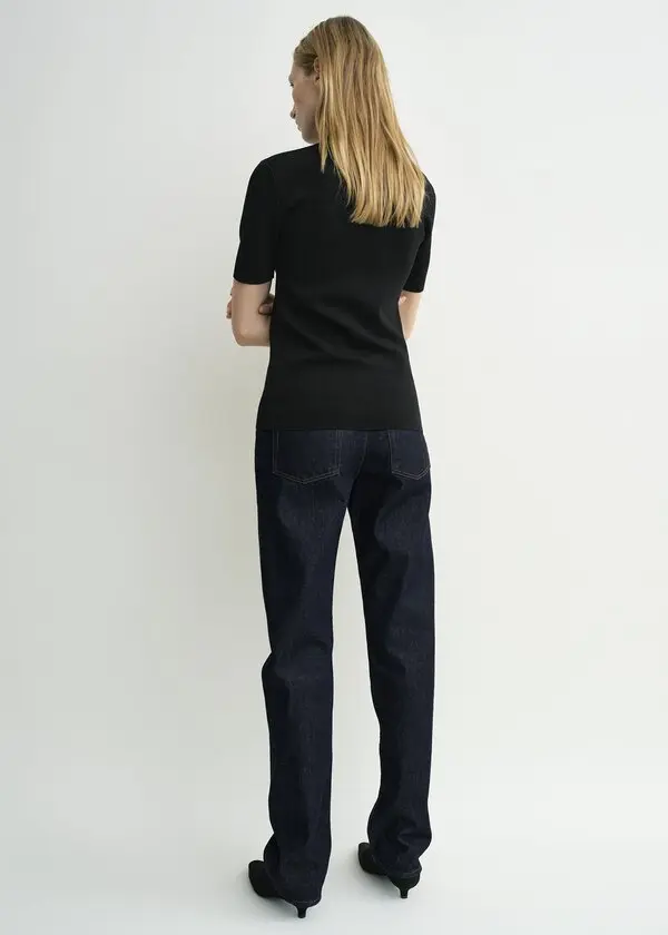 TOTEME Compact Knit Tee - Black