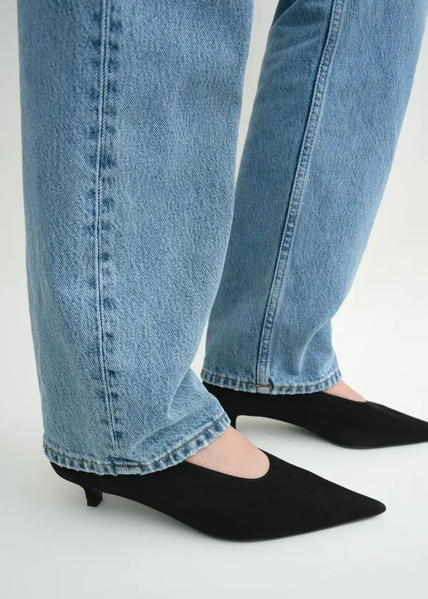 TOTEME Suede Kitten Heel Pumps