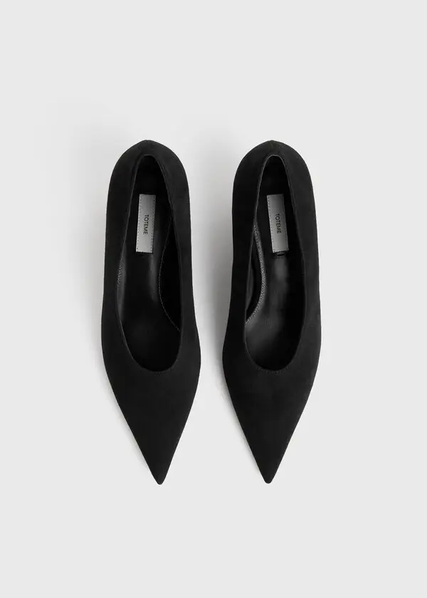 TOTEME Suede Kitten Heel Pumps