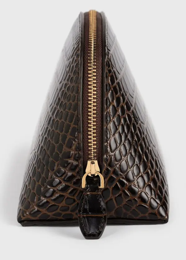 TOTEME Small Croco-embossed Day Pouch - Brown