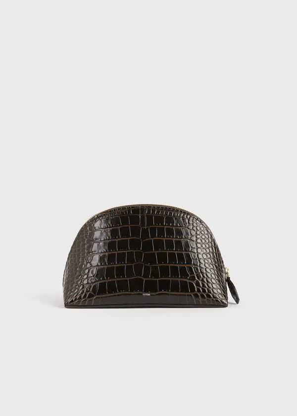TOTEME Small Croco-embossed Day Pouch - Brown