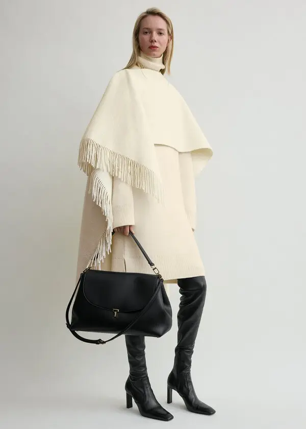 TOTEME Fringed Poncho - Winter White