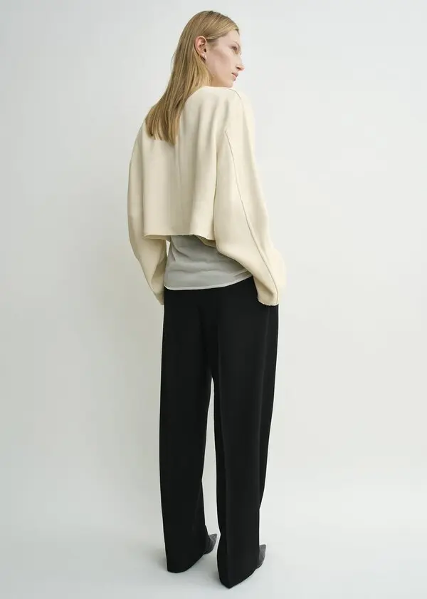 TOTEME Cropped Sablé Top - Creme
