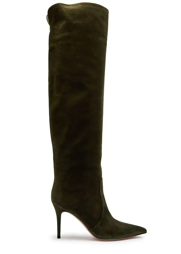 GIANVITO ROSSI Hansen Over-the-knee Suede Boots - Khaki