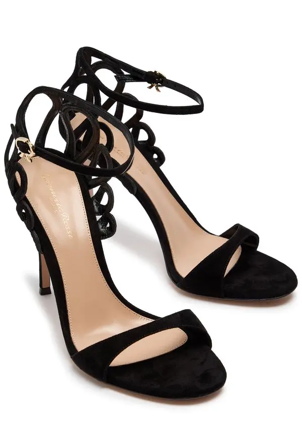 GIANVITO ROSSI Elisa Cut-out Suede Sandals