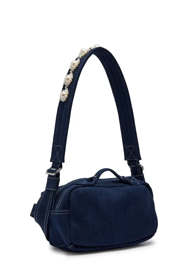 Simone Rocha Bow Embellished Denim Cross-body Bag