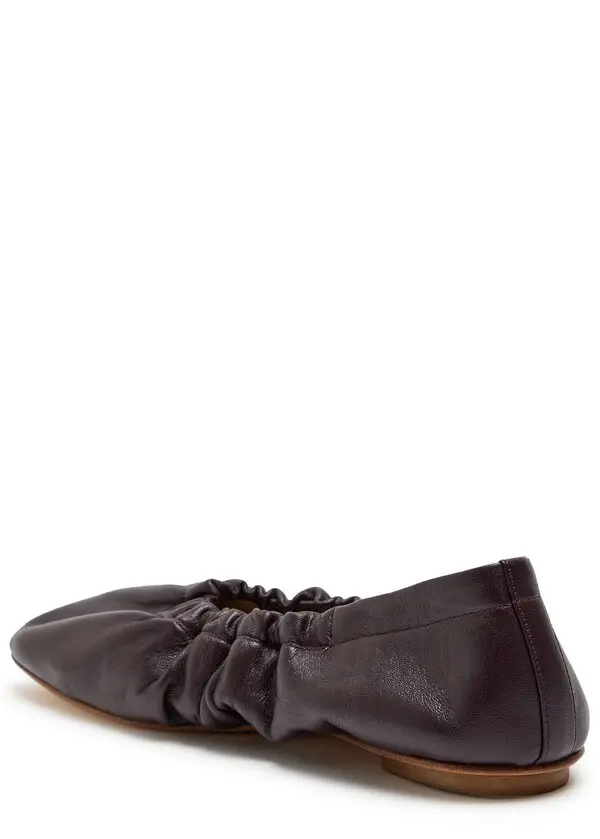 Le Monde Beryl Mica Gathered Leather Ballet Flats