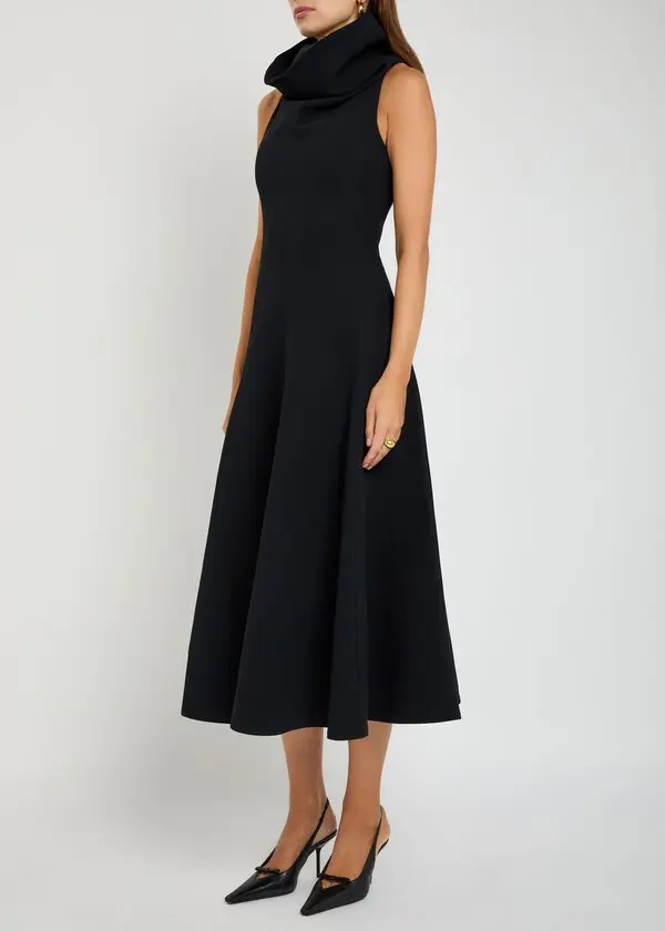 Jacquemus La Robe Triangle Crepe Midi Dress - Black