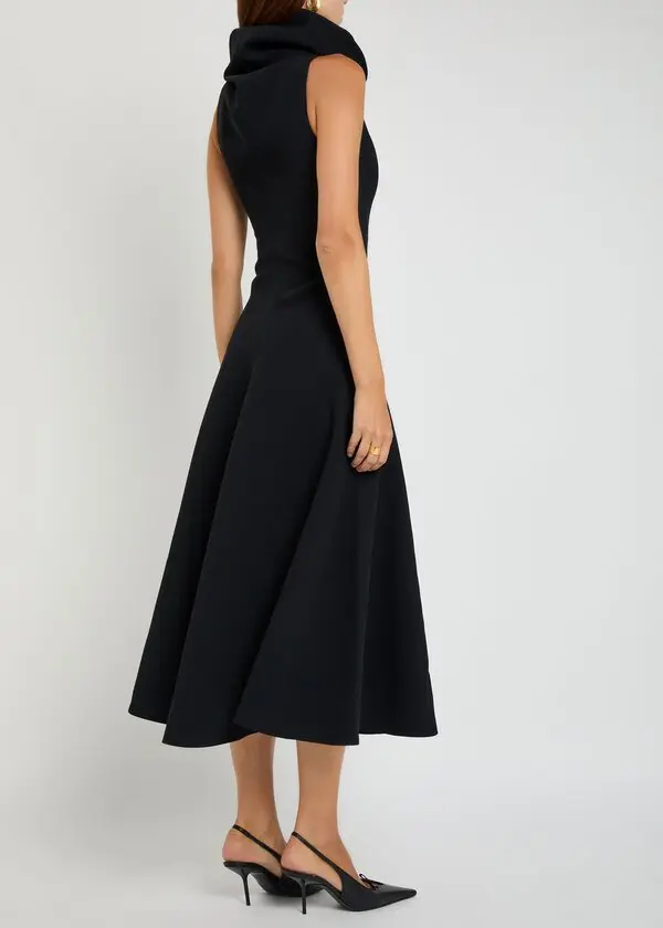 Jacquemus La Robe Triangle Crepe Midi Dress - Black