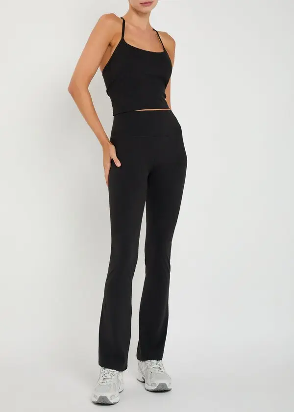 Vuori All The Feels Flared Stretch-jersey Leggings - Black