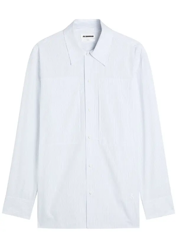 JIL SANDER Tuesday Striped Cotton-poplin Shirt - White