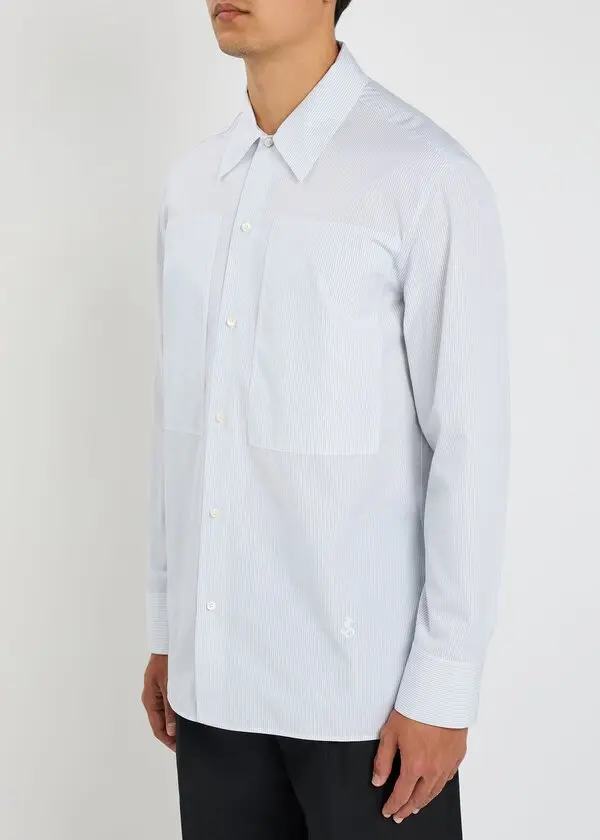 JIL SANDER Tuesday Striped Cotton-poplin Shirt - White