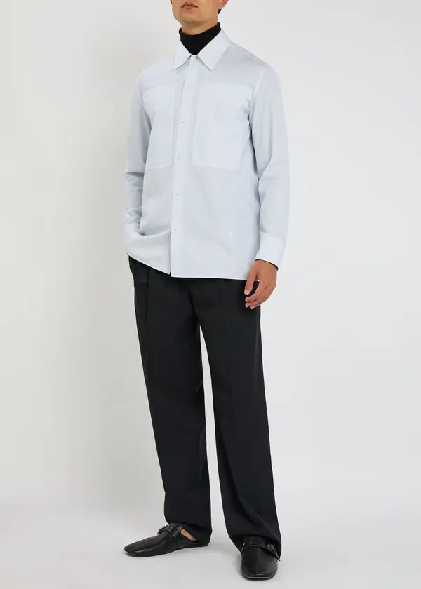 JIL SANDER Tuesday Striped Cotton-poplin Shirt - White