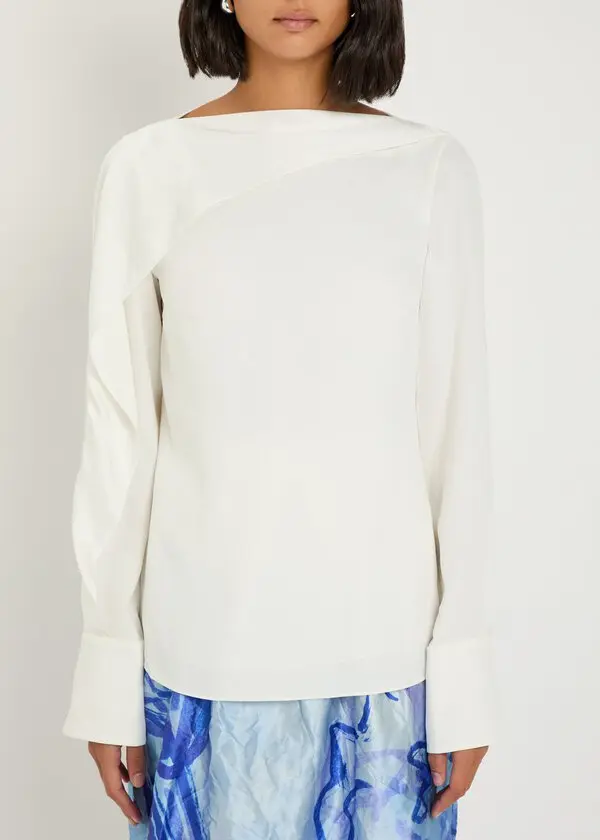 Erdem Draped Crepe Top