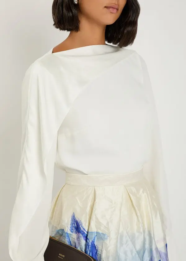 Erdem Draped Crepe Top