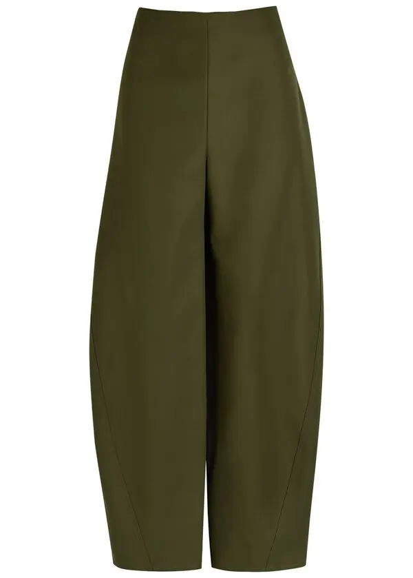 Alaïa Twisted Barrel-leg Cotton Trousers