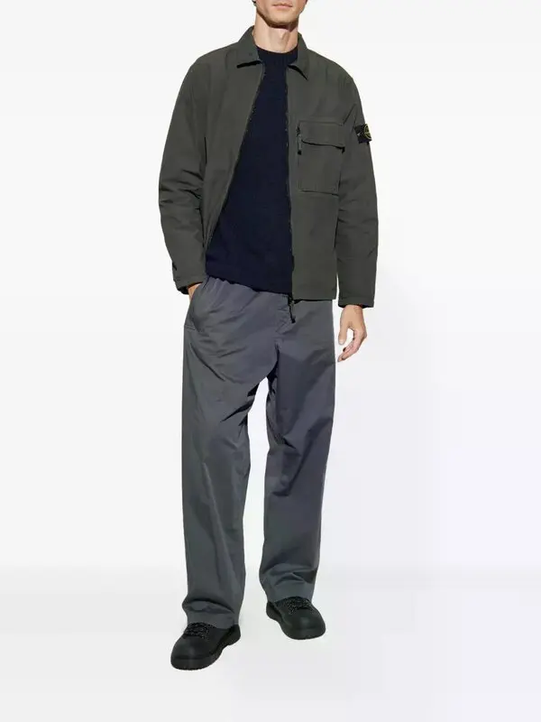 Stone Island Patch Pocket Zip-up Shirt Jacket - Grey