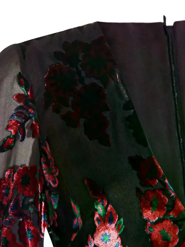 Etro Floral-velvet Maxi Dress - Blue