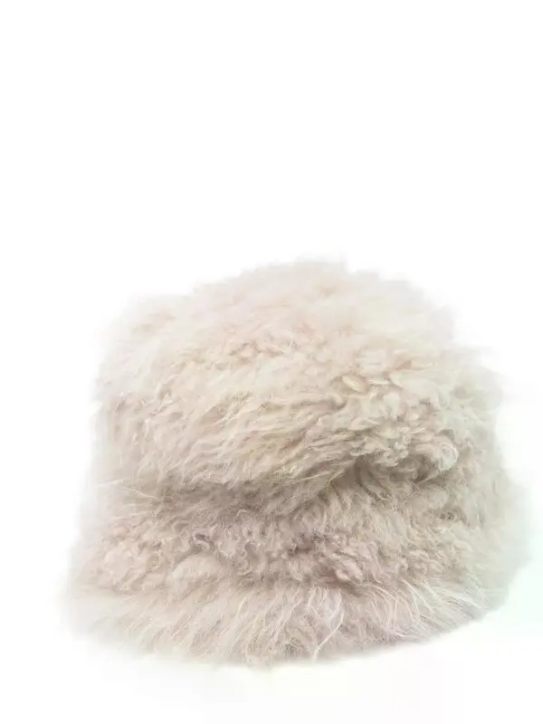 Simonette Ravizza Sheepskin Bucket Hat - Neutrals