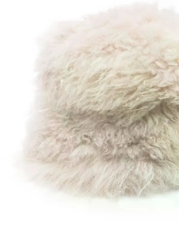 Simonette Ravizza Sheepskin Bucket Hat - Neutrals