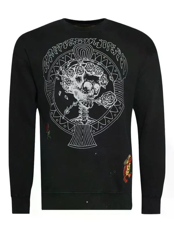 MadeWorn Skull-print Crew-neck Sweatshirt - Black