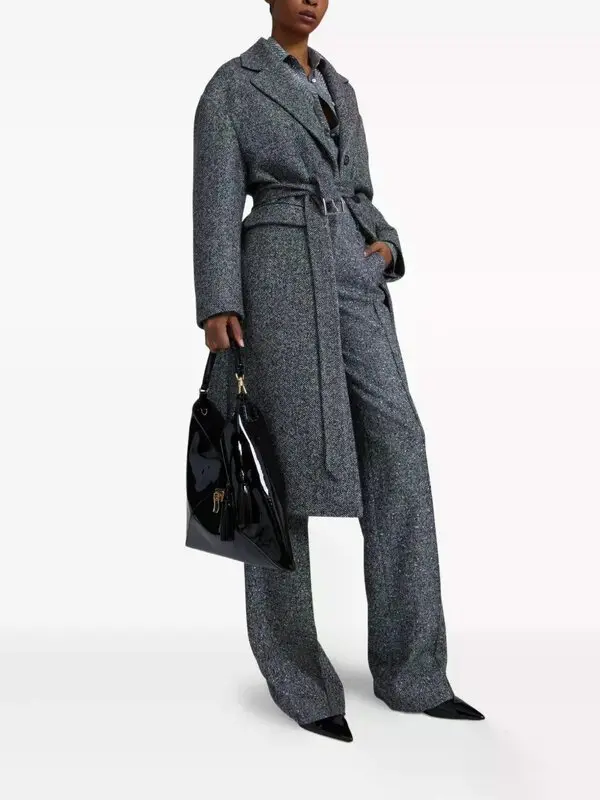 Ermanno Scervino Herringbone-pattern Belted Coat