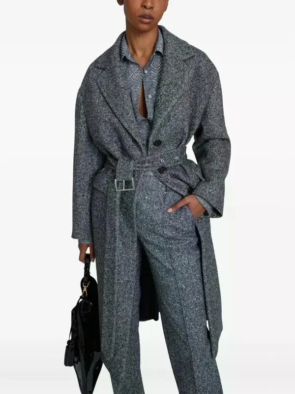 Ermanno Scervino Herringbone-pattern Belted Coat