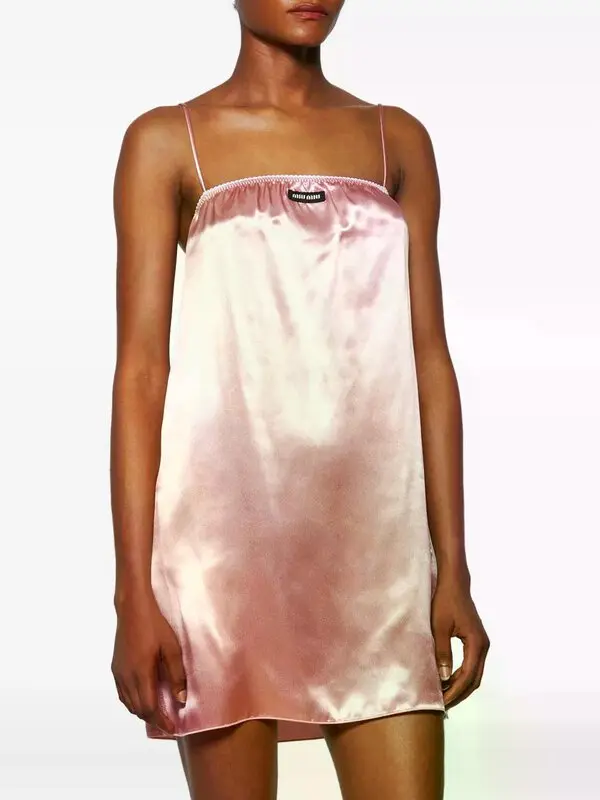 miu miu pink slip dress Embroidered Wool-Silk Midi Dress By Miu Miu
