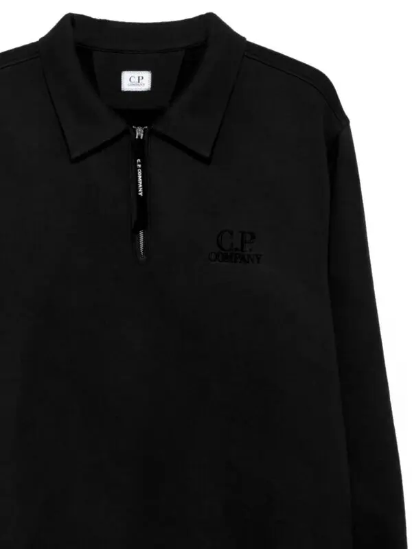 C.P. COMPANY Polo-neck Half-zip Sweatshirt - Black