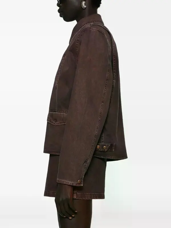 Magda Butrym Zip-front Denim Jacket - Brown