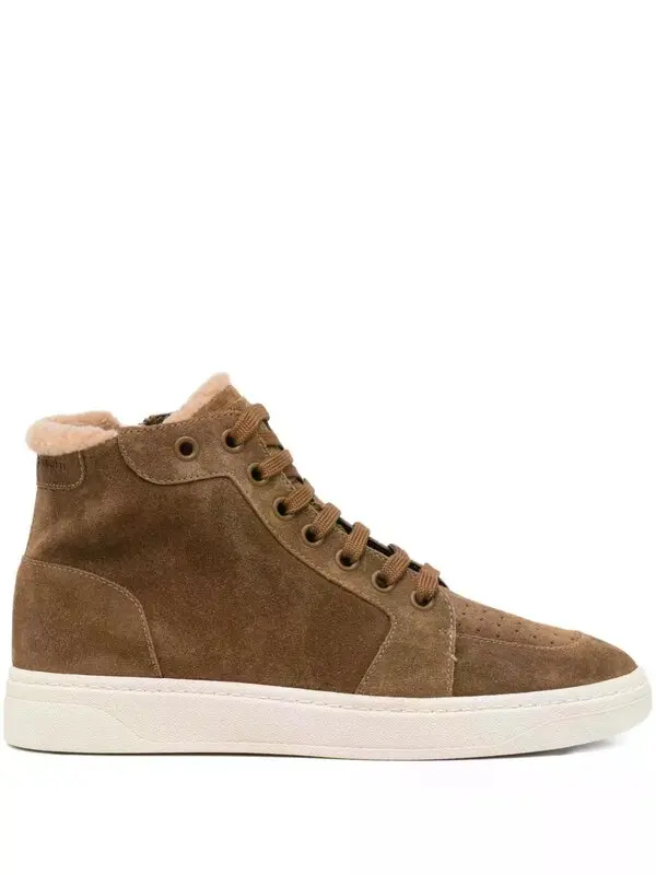 GIUSEPPE ZANOTTI Lace-up High-top Sneakers - Brown