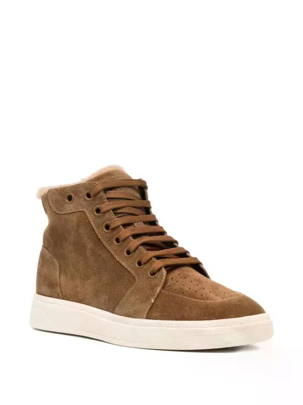 GIUSEPPE ZANOTTI Lace-up High-top Sneakers - Brown