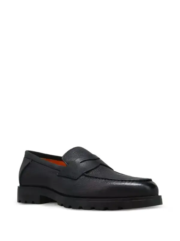 Santoni Penny Loafers - Black