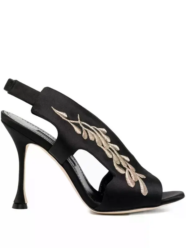Manolo Blahnik 105mm Pancrabonu Sandals - Black