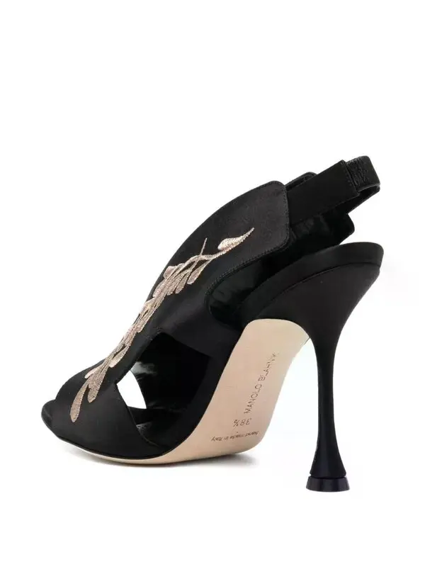 Manolo Blahnik 105mm Pancrabonu Sandals - Black