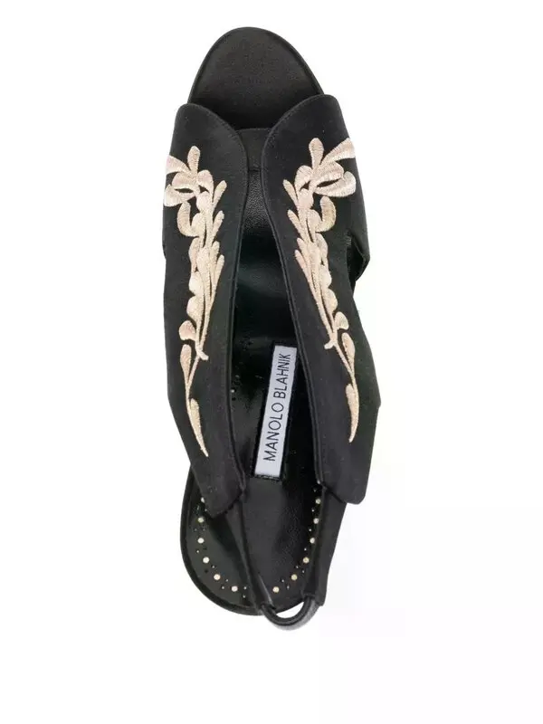 Manolo Blahnik 105mm Pancrabonu Sandals - Black
