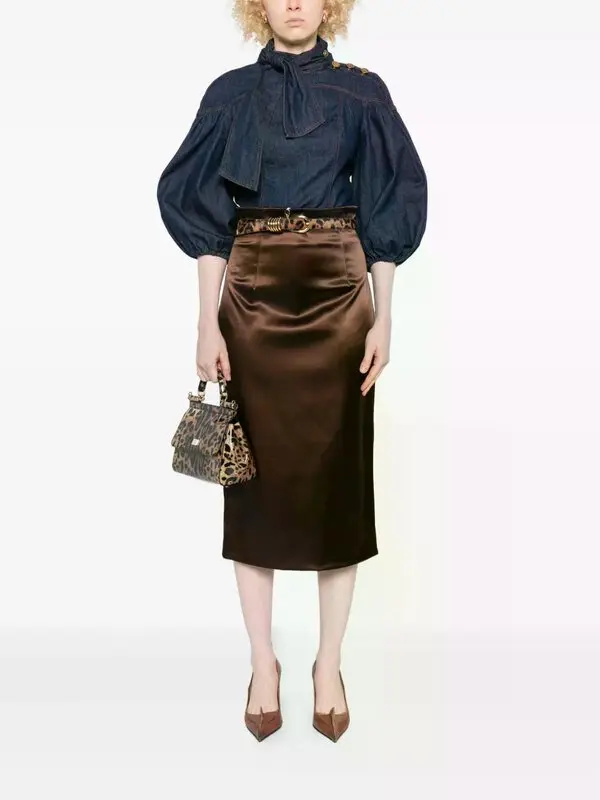 Dolce & Gabbana Satin Midi Skirt