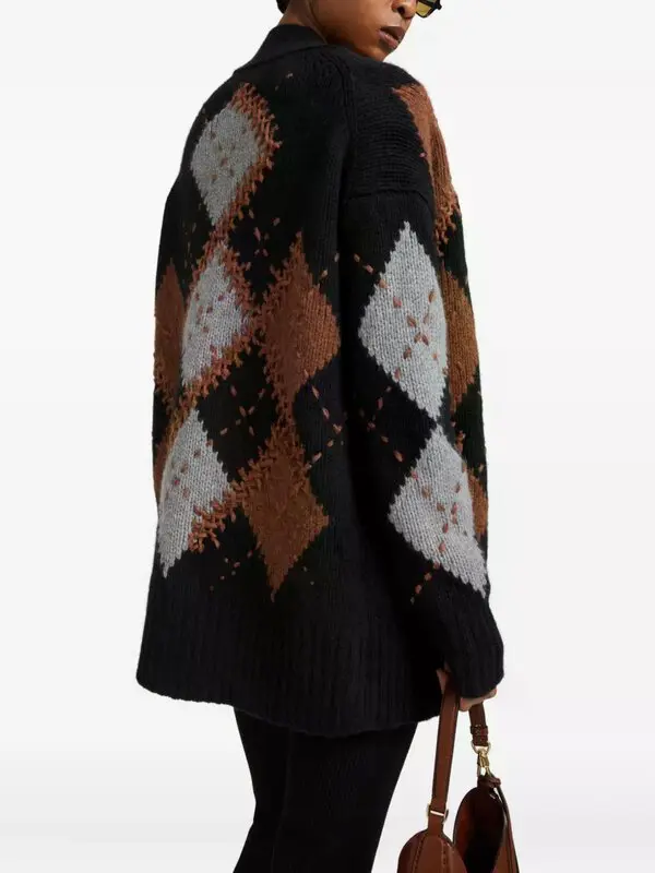 Ermanno Scervino Argyle Cashmere Cardigan