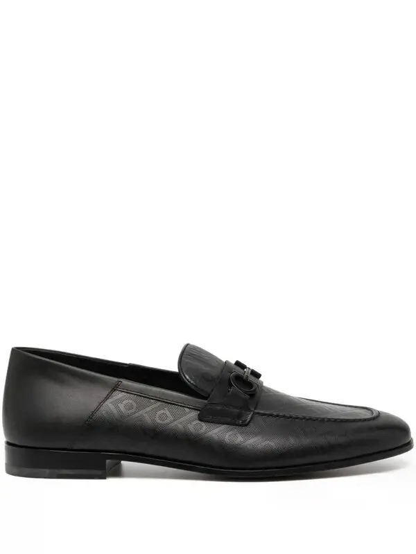 FERRAGAMO Gancini Ornament Loafers - Black