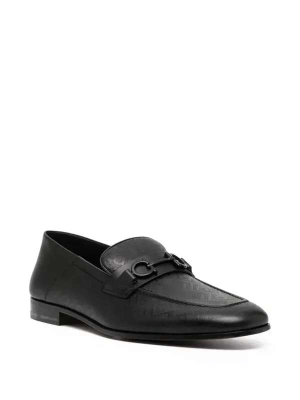 FERRAGAMO Gancini Ornament Loafers - Black
