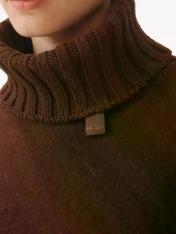 Fabiana Filippi Turtleneck Wool Poncho