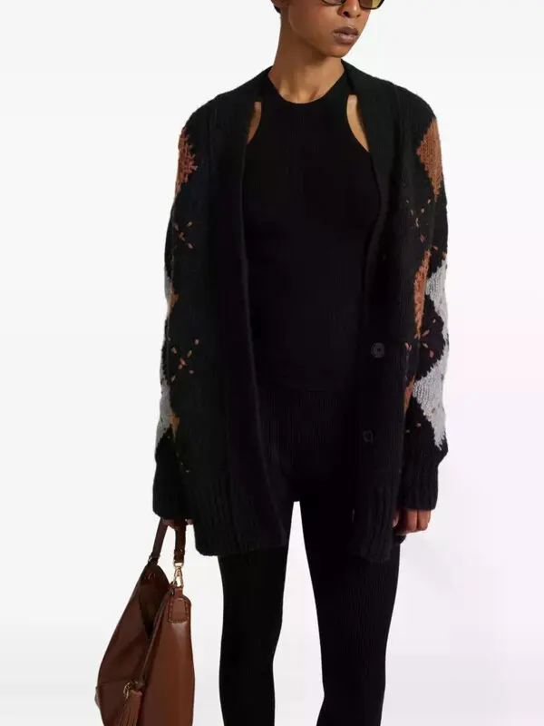 Ermanno Scervino Argyle-pattern Cashmere Cardigan