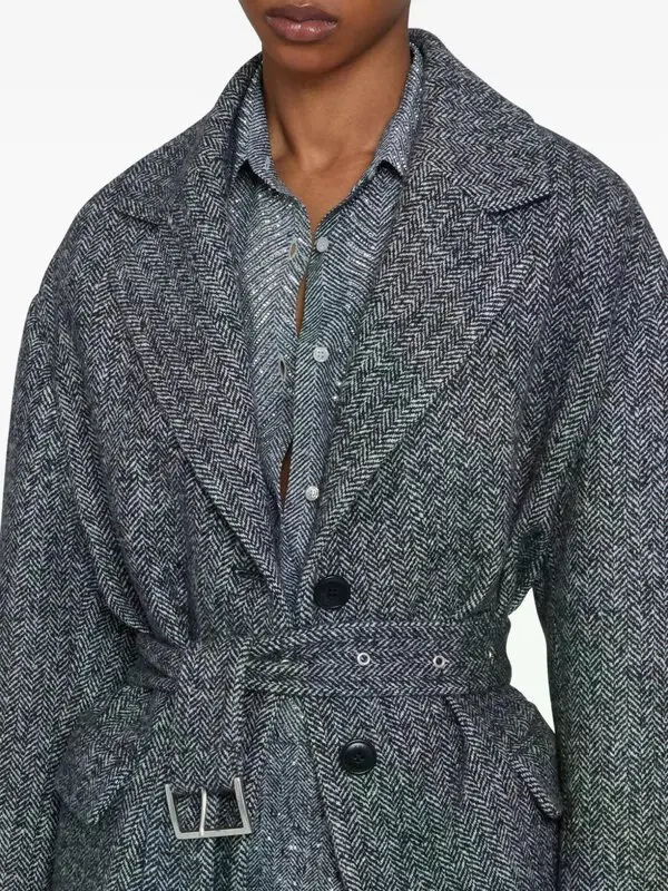 Ermanno Scervino Herringbone-pattern Belted Coat