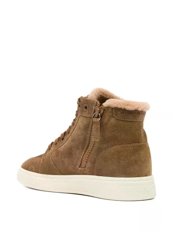 GIUSEPPE ZANOTTI Lace-up High-top Sneakers - Brown