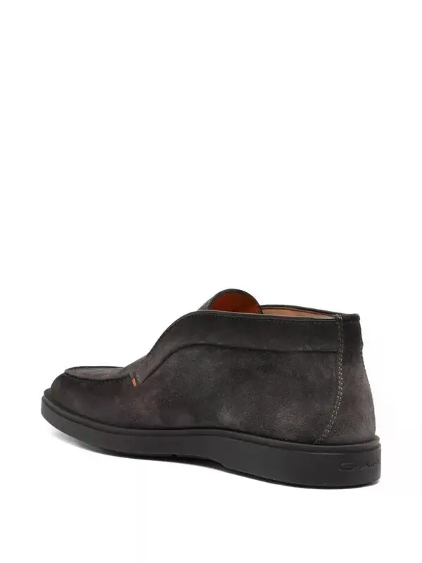 Santoni Tumbled Leather Boots - Grey